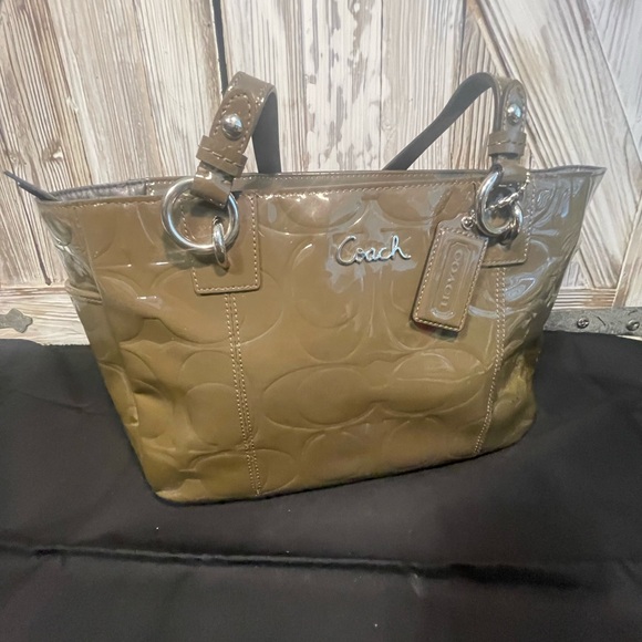 Coach | Bags | Coach Olive Patent Leather Tote Bag | Poshmark